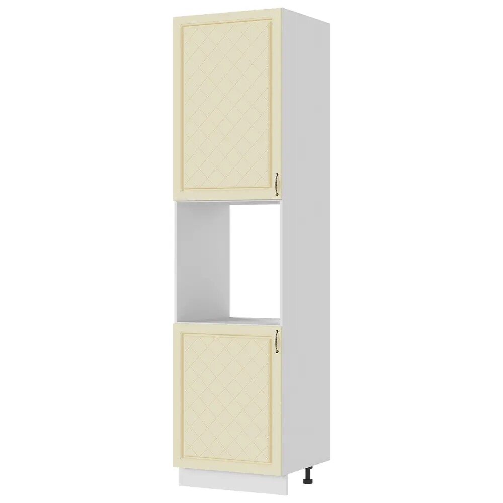 Кухонный напольный модуль, шкаф-пенал под духовку на кухню 60см - Клетка ваниль