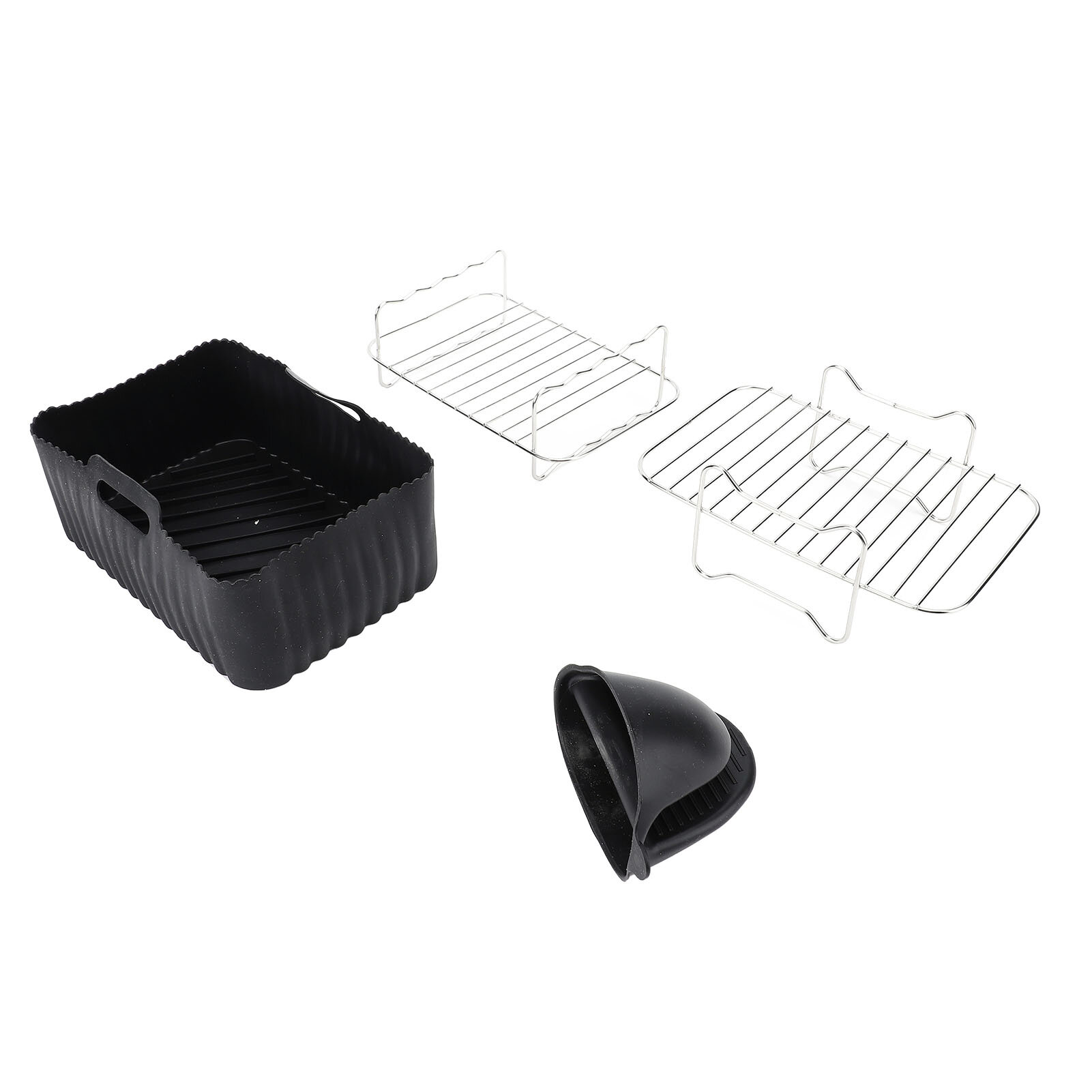 12 шт. принадлежностей для фритюрницы, решетка для жарки, силиконовая корзина, щетка, щипцы, шампуры, набор с бумажными вкладышами