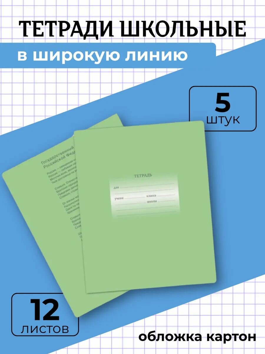 Тетради школьные в линию 5 шт твердая обложка