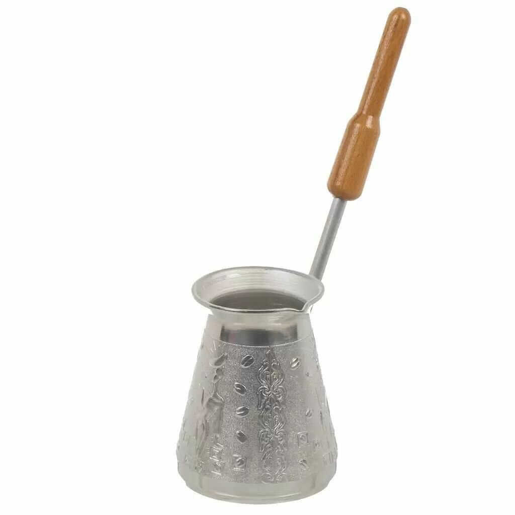 Турка TimA 0,42 л, алюминиевая, Арабика, серебристая