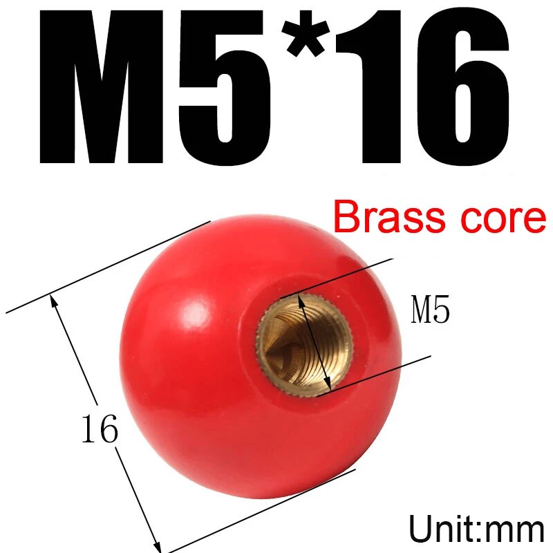 Бакелитовые шарики с резьбой М5-М16 M5x16mm (Brass core)