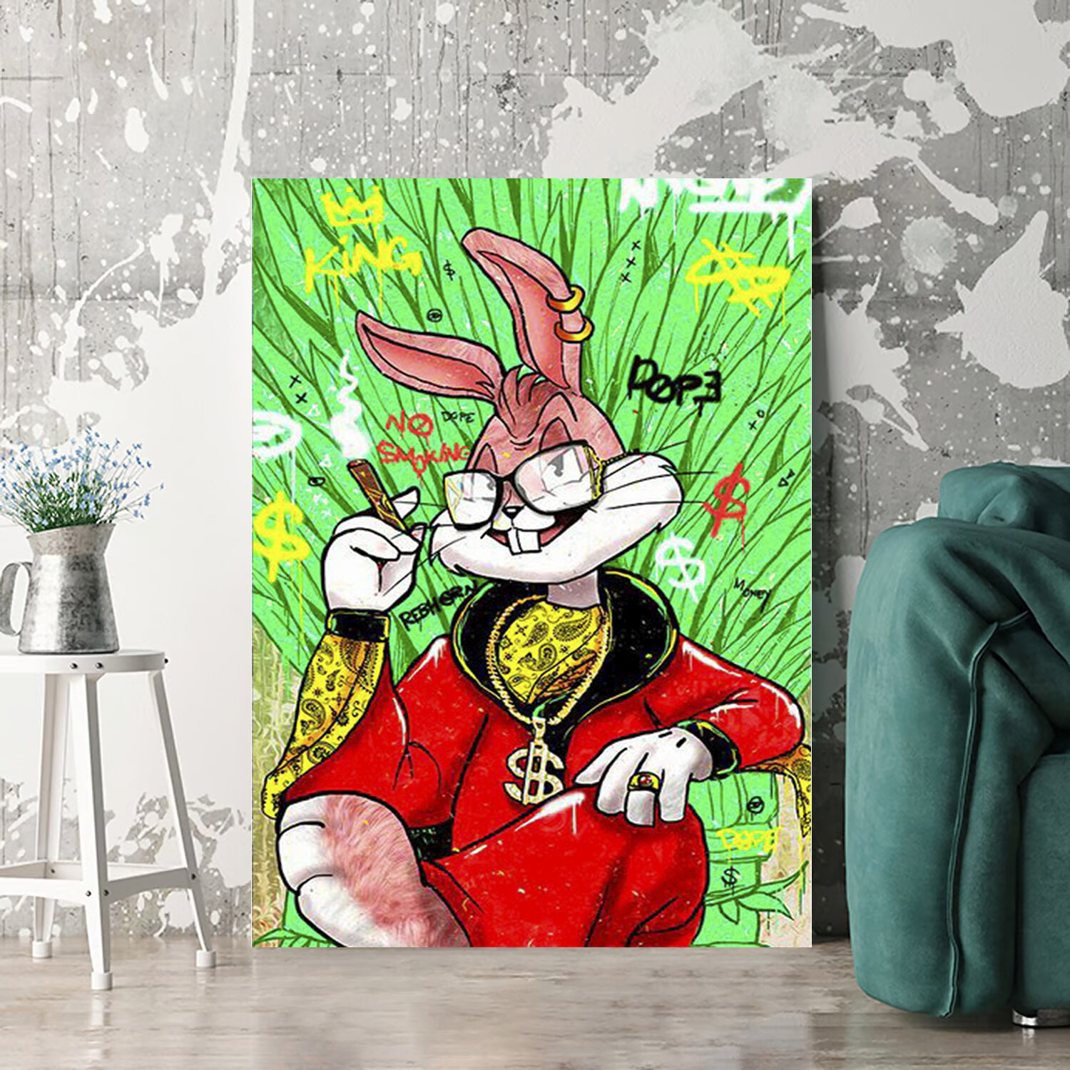 Картина на холсте - "Граффити, поп арт, Бэнкси", 40х60 см.