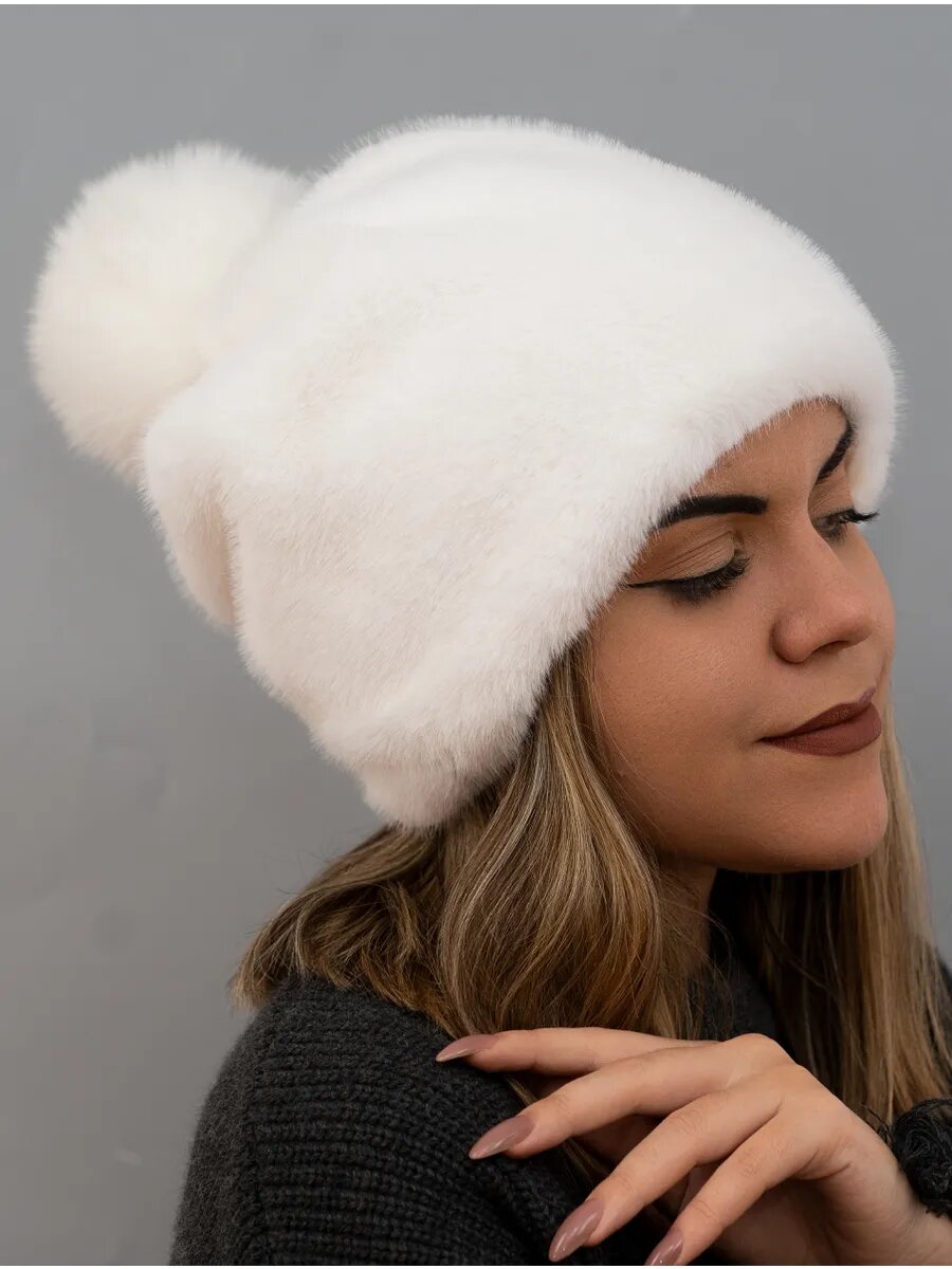 Шапка Шапки из искусственного меха 2025 г . для женщин
