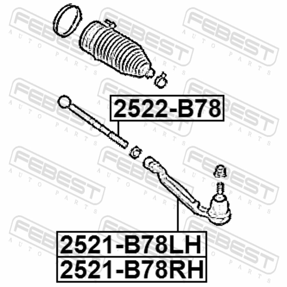 Наконечник Рулевой Левый(Febest 2521-B78Lh)