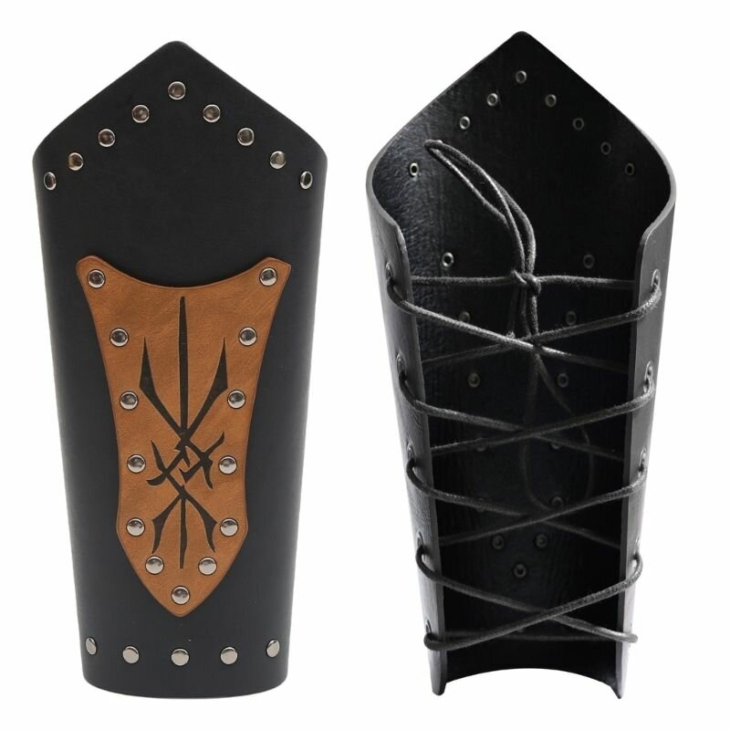 Средневековый поясной комплект-пара черных браслетов на запястье