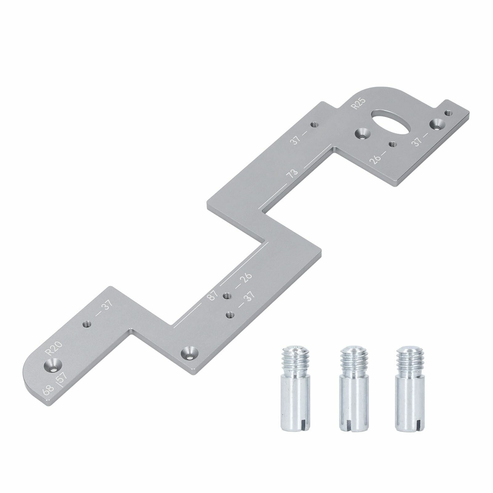 Шаблон для фрезера под потайные ручки, алюминий, анодированное серебро, толщина 6 мм