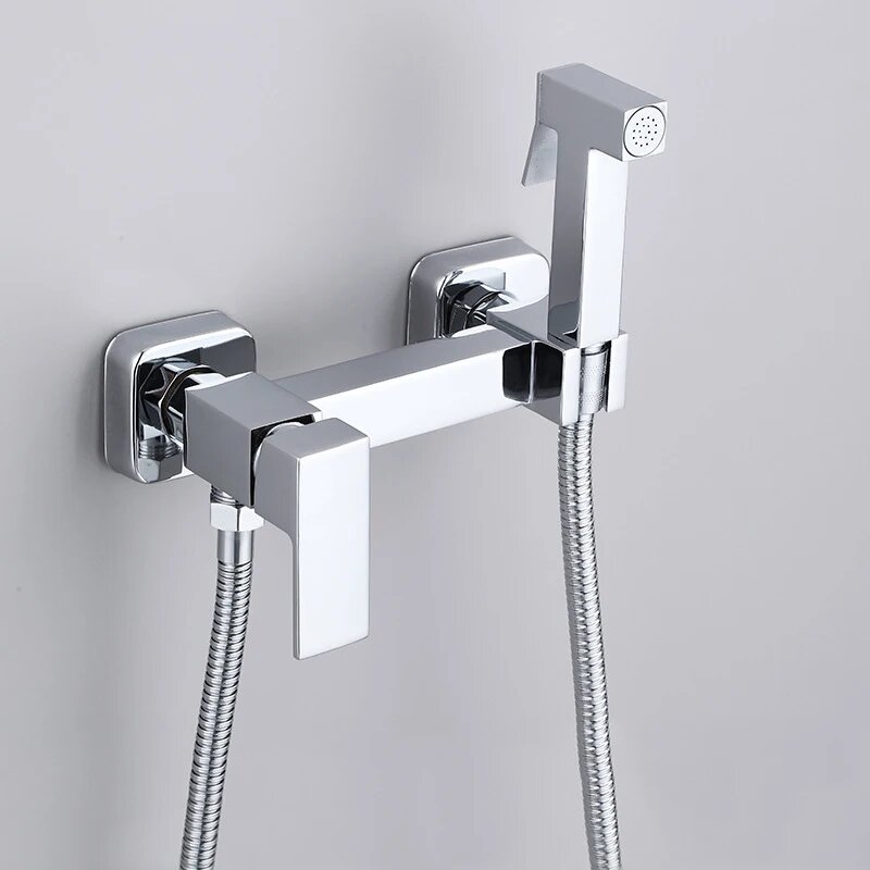 Смеситель для унитаза и биде "Chrome", латунь, античная бронза, хромированный