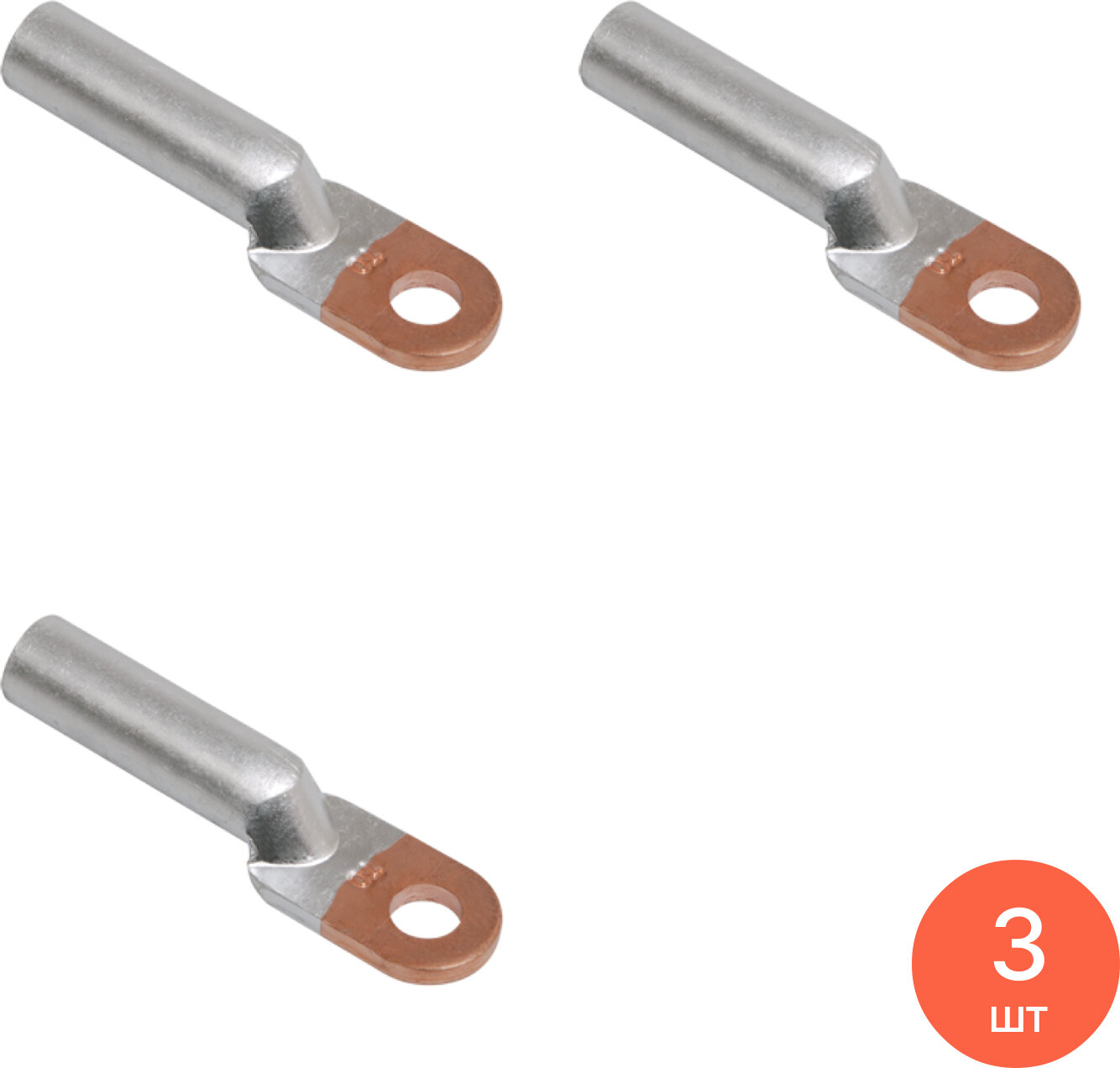 Кабельный наконечник IEK / ИЭК DTL-70 алюмомедный под опрессовку, UNP31-070-11-12, 1шт. (комплект из 3 шт)