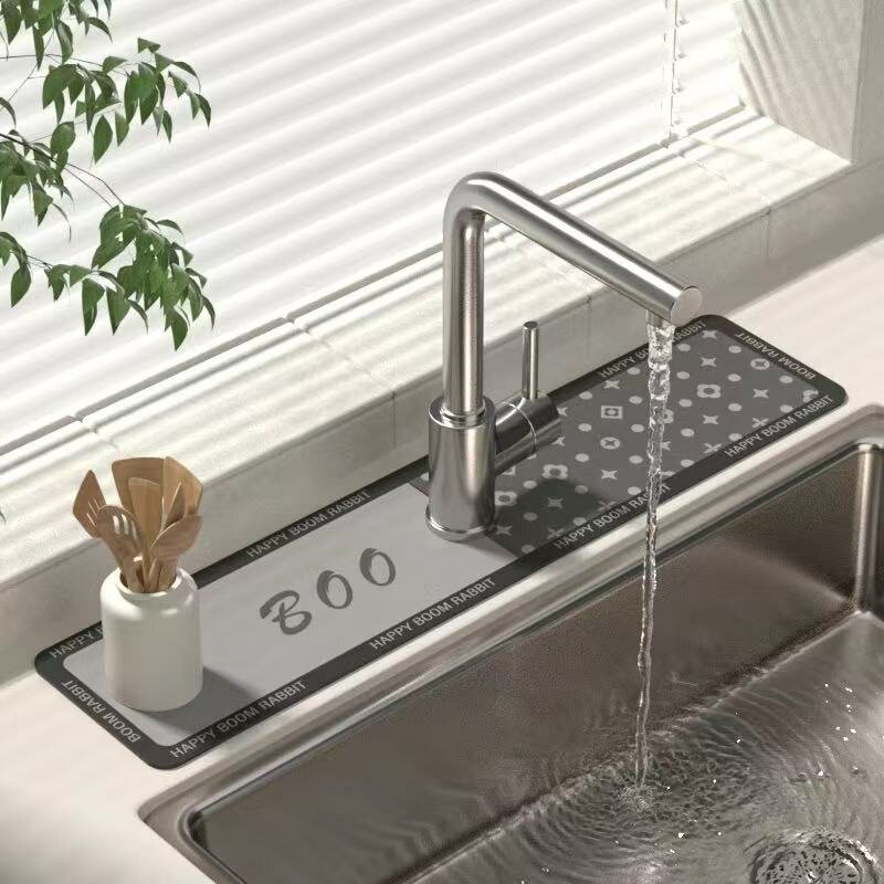 Технологичный тканевый впитывающий коврик для раковины 60cm*10cm Перфорированный