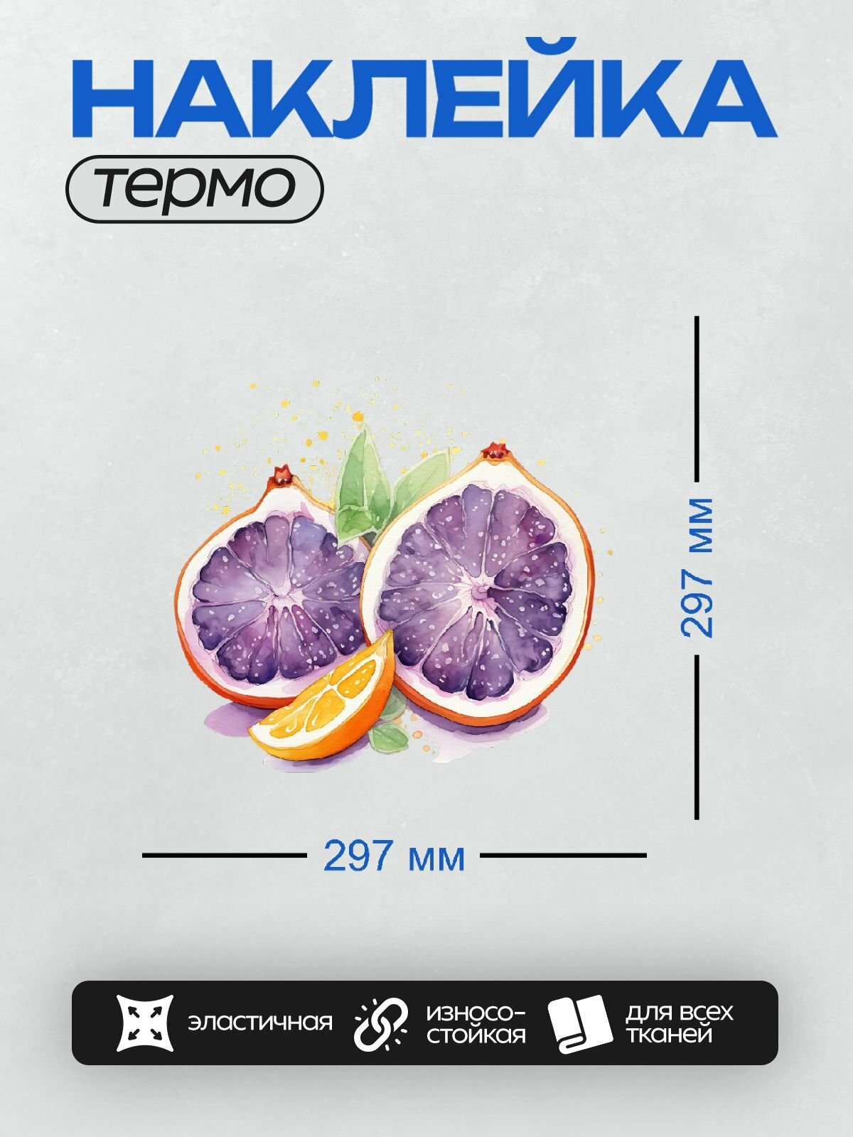 Термонаклейка PrintyFull на одежду DTF / Яркие апельсины и гранаты