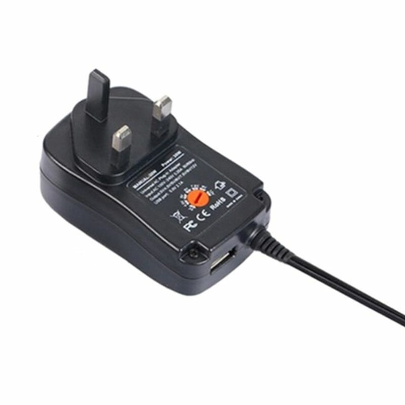 Регулируемый источник питания с адаптером 3 В-12 В + 6 адаптеров-британский стандарт