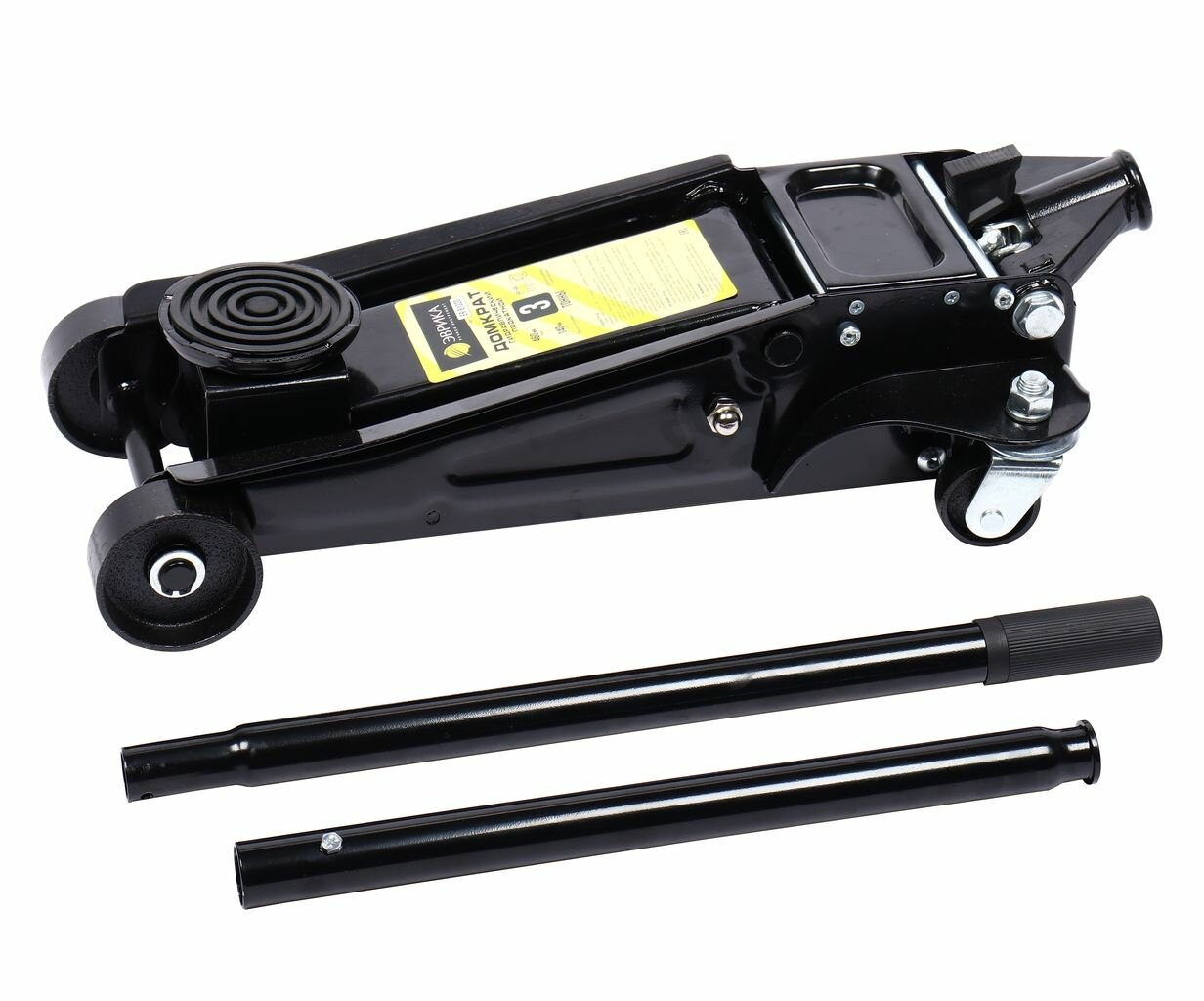 Домкрат автомобильный подкатной 3т 140-460мм двухпоршневой, арт ER81020 эврика