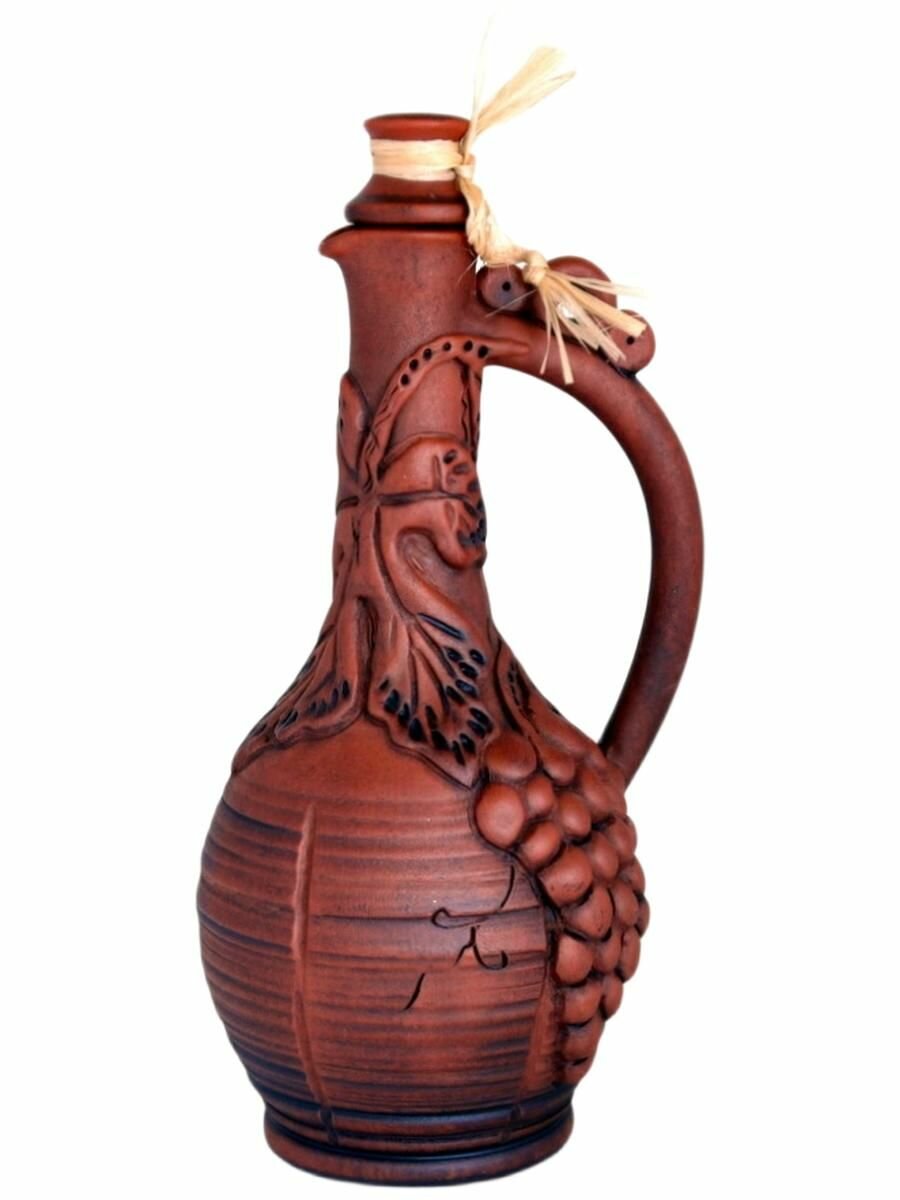 Кувшин для вина - Корзина + виноград + глазурь, глина, керамика, ручная работа