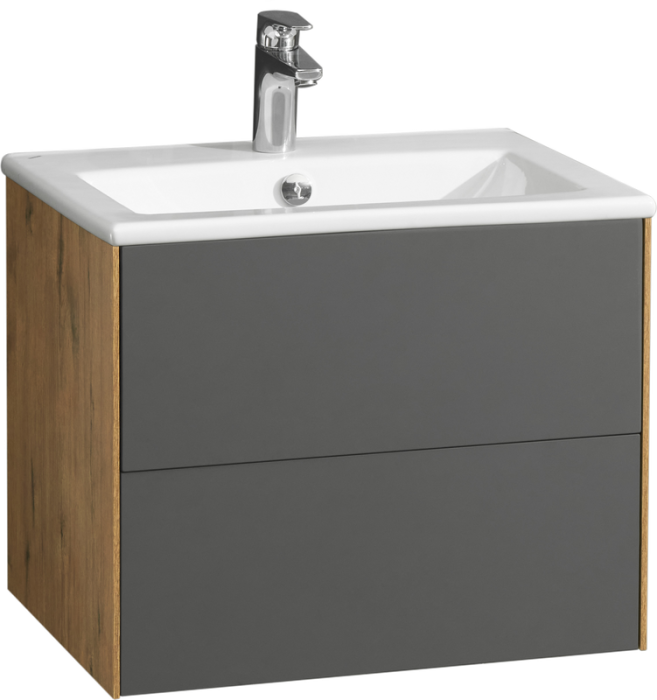 Тумба для комплекта AQUATON Сохо 60 дуб веллингтон, графит софт