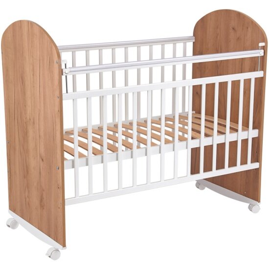 Кроватка Фея 701, дуб крафт золотой-белый