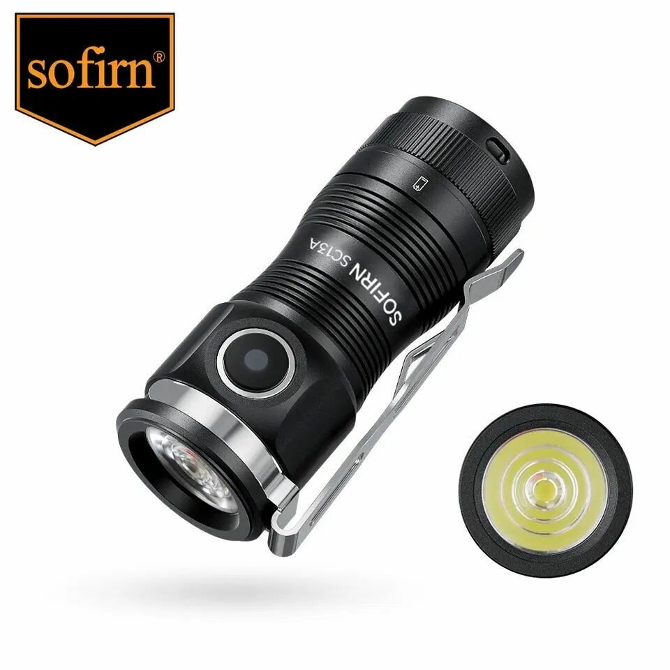 Sofirn SC13A 519A Anduril powerfull IG TH 1300LM тактический 18350 перезаряжаемый фонарик 5000K брелок с высоким индексом цветопередачи аварийный фонарь 152 нет!