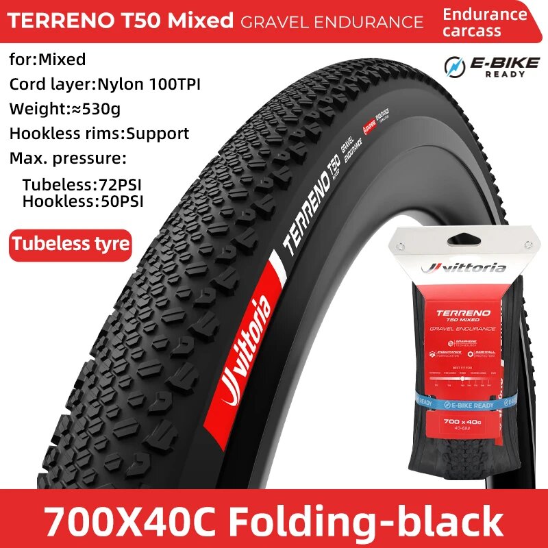 Шины Vittoria TERRENO 700x40C бескамерные TERRENO T50 Black