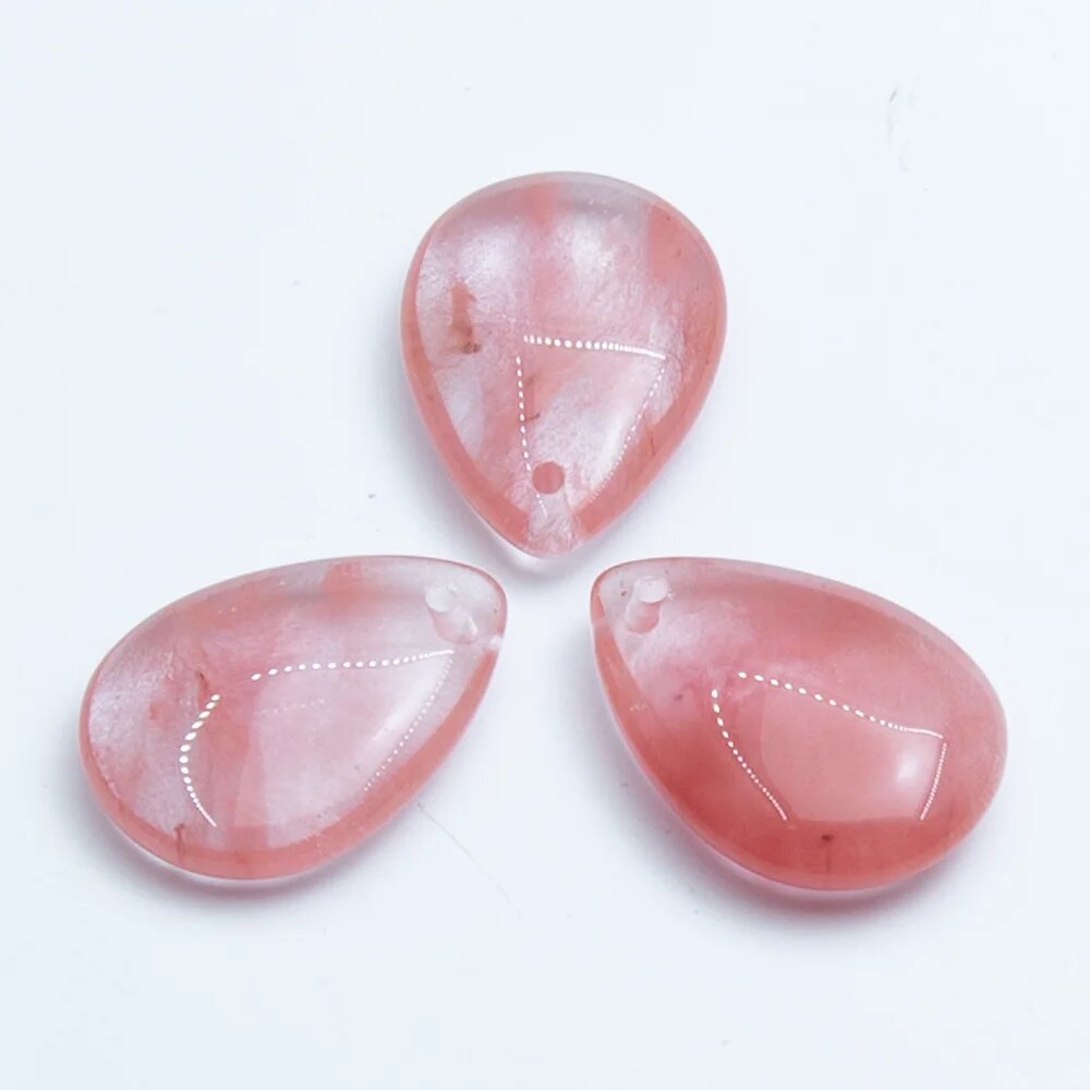 Розовый авантюрин, каплевидные подвески, Color: Pink Aventurine