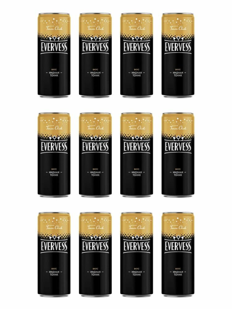 Evervess Tonic club Напиток газированный Индиан Тоник 0,33 л, 12 шт