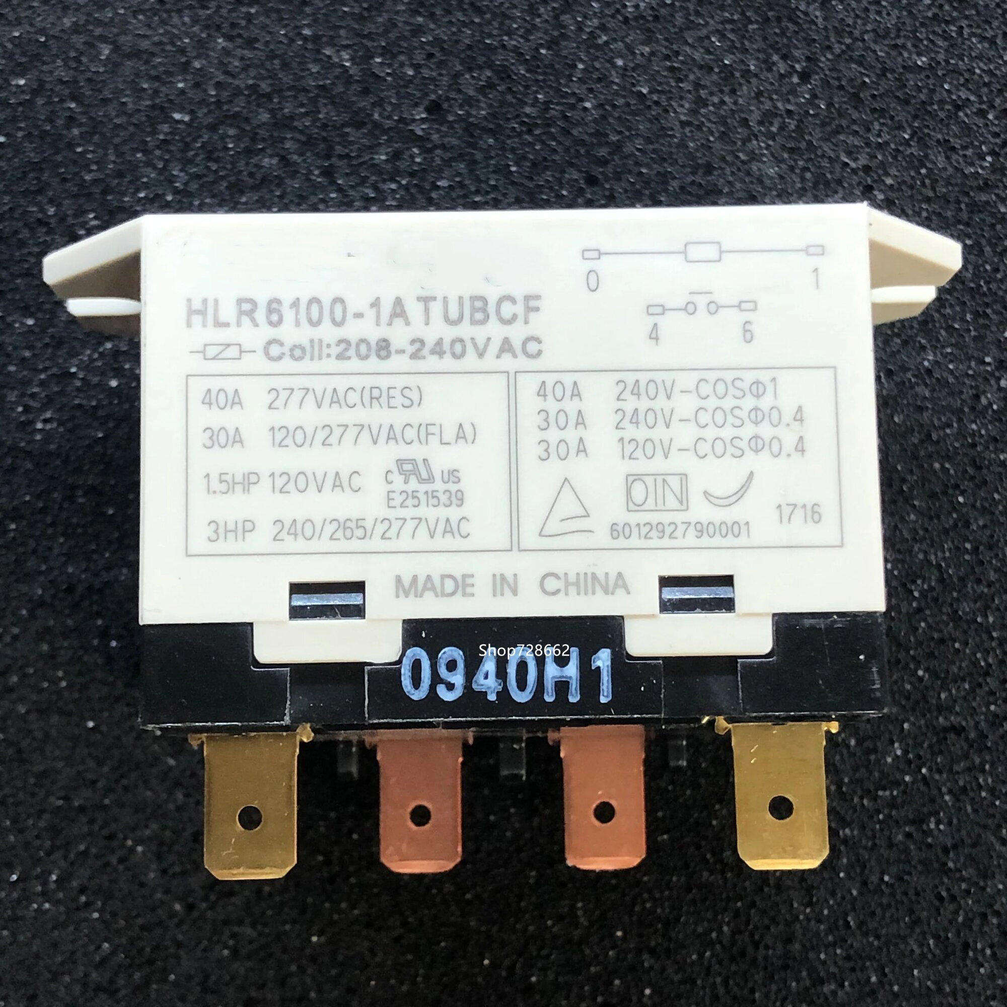1 шт. HLR6100-1ATUBCF-AC208/240 новое реле 40А комплект нормально разомкнутых 4 вилки