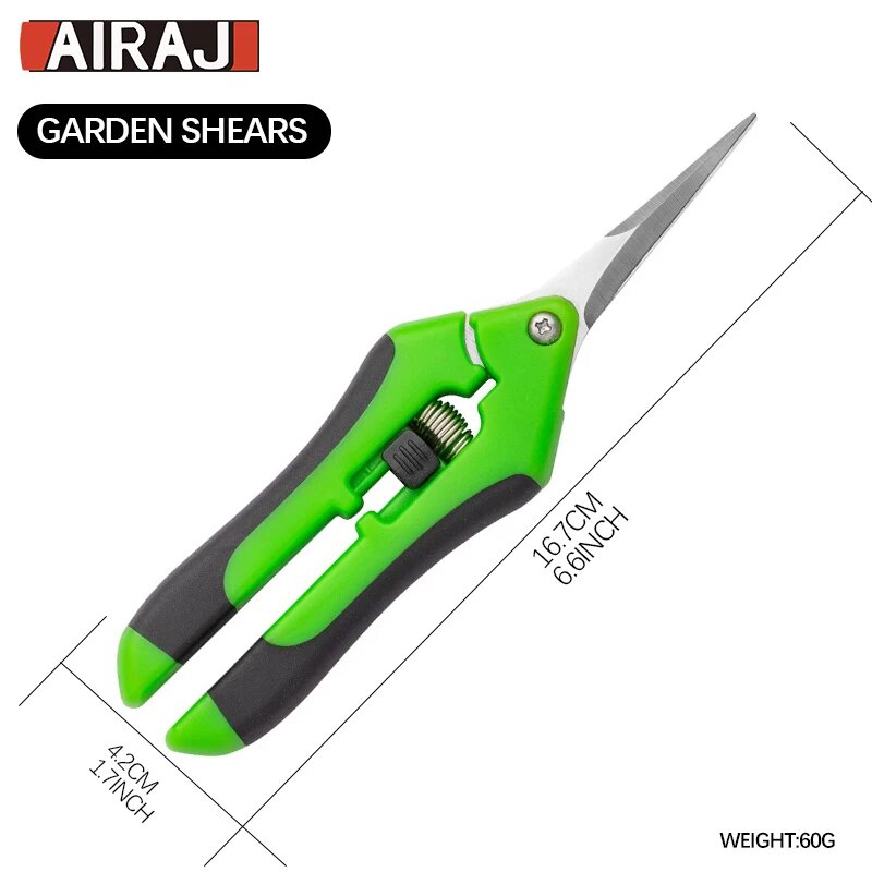 AIRAJ Ножницы садовые зеленые 16.7см