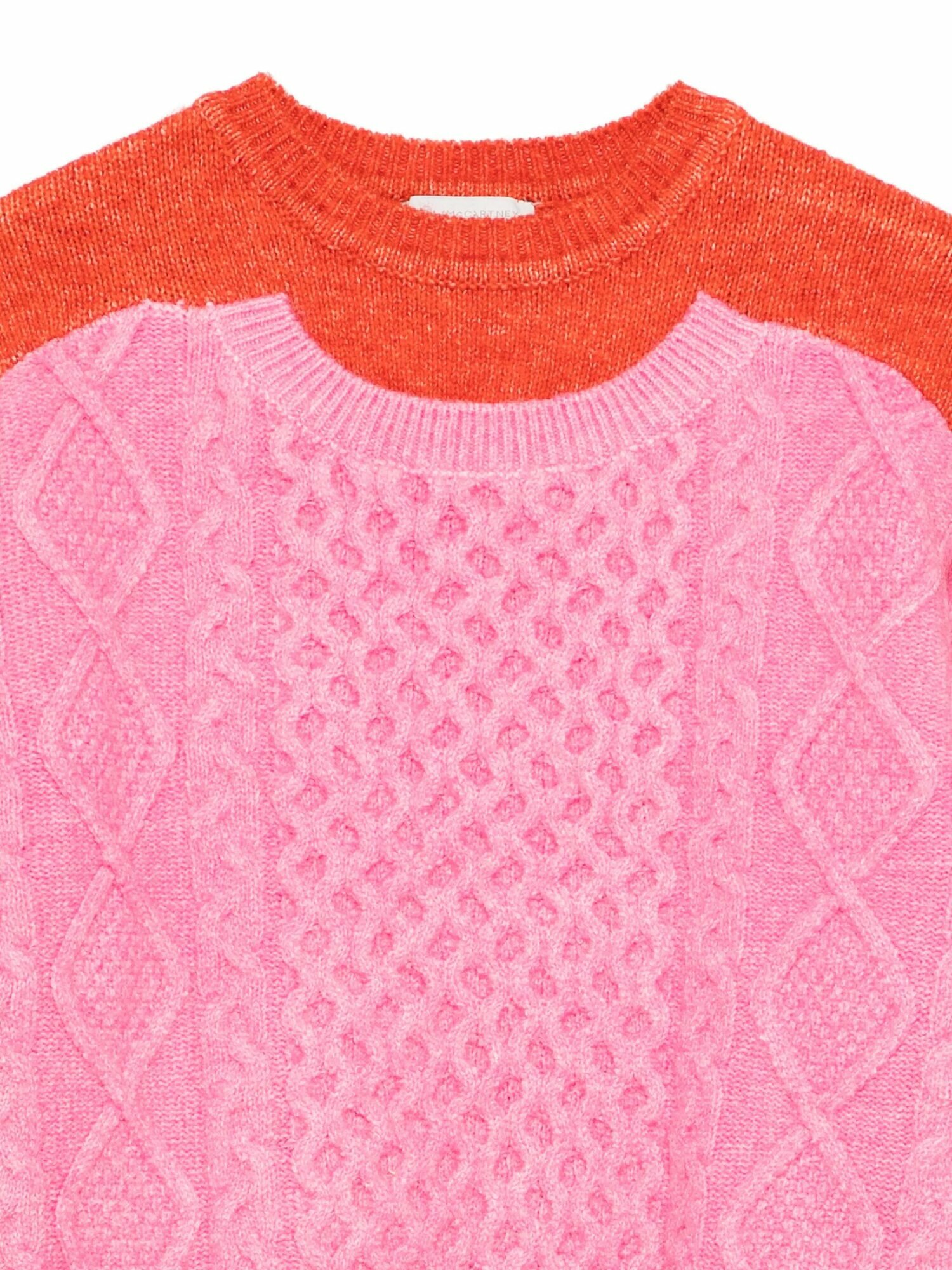 Свитер Stella McCartney Cable-knit colour-block sweater, размер 12 лет, розовый — фото 1