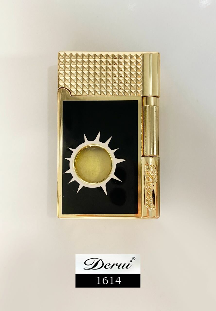 Зажигалка газовая Derui в подарочной коробке с набором запасных кремней (без газа)