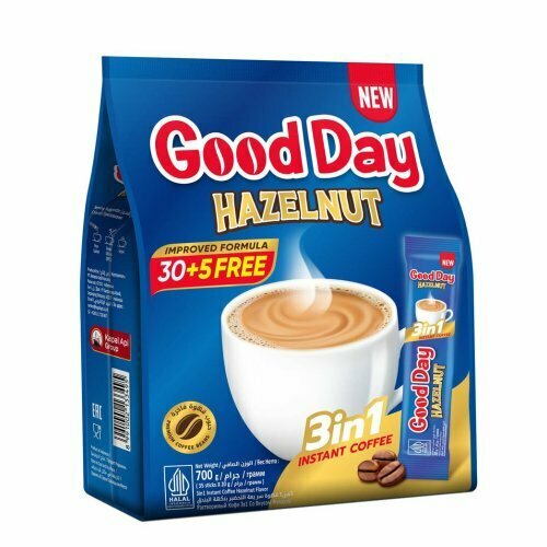 Кофе растворимый Good day Лесной Орех 3в1, 700гр, средняя обжарка, стик-пакетики