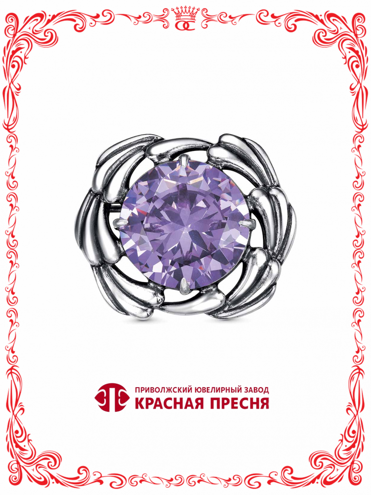 Брошь, фианит