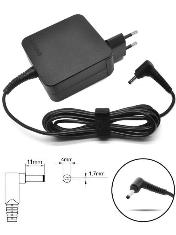 Зарядное устройство для ноутбука Lenovo, YOGA 310-14, 20V - 2.25A, (Штекер: 4.0-1.7мм) 45 Вт Квадратный