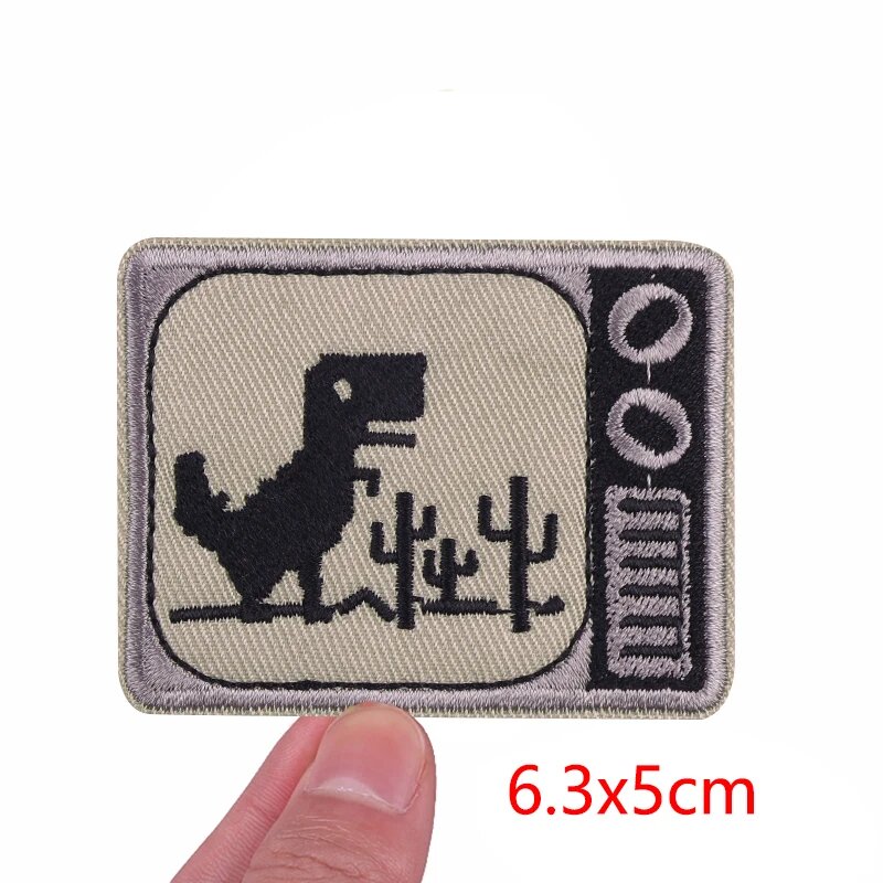 Нашивка "404 Not Found" с динозавром, 6.3x5см, PE12593CT