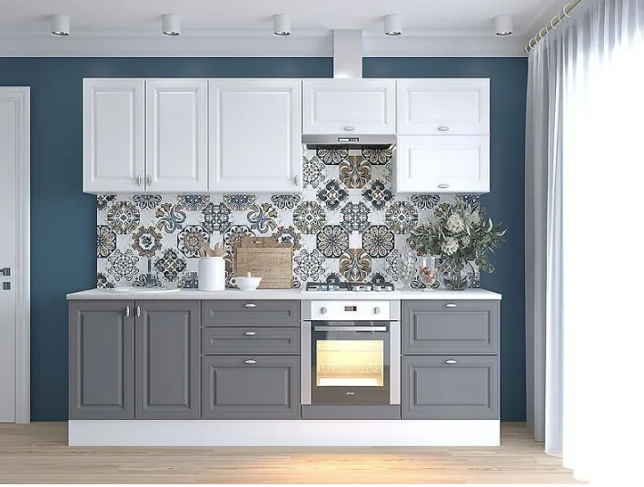 Кухня Ева 2.6м в цвете Графит софт/Белый софт, МДФ, Горизонт