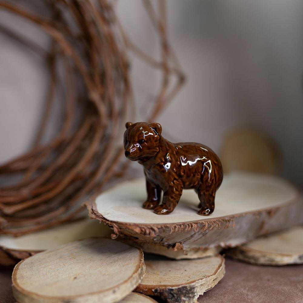Статуэтка Медвежонок стоя, глазурная