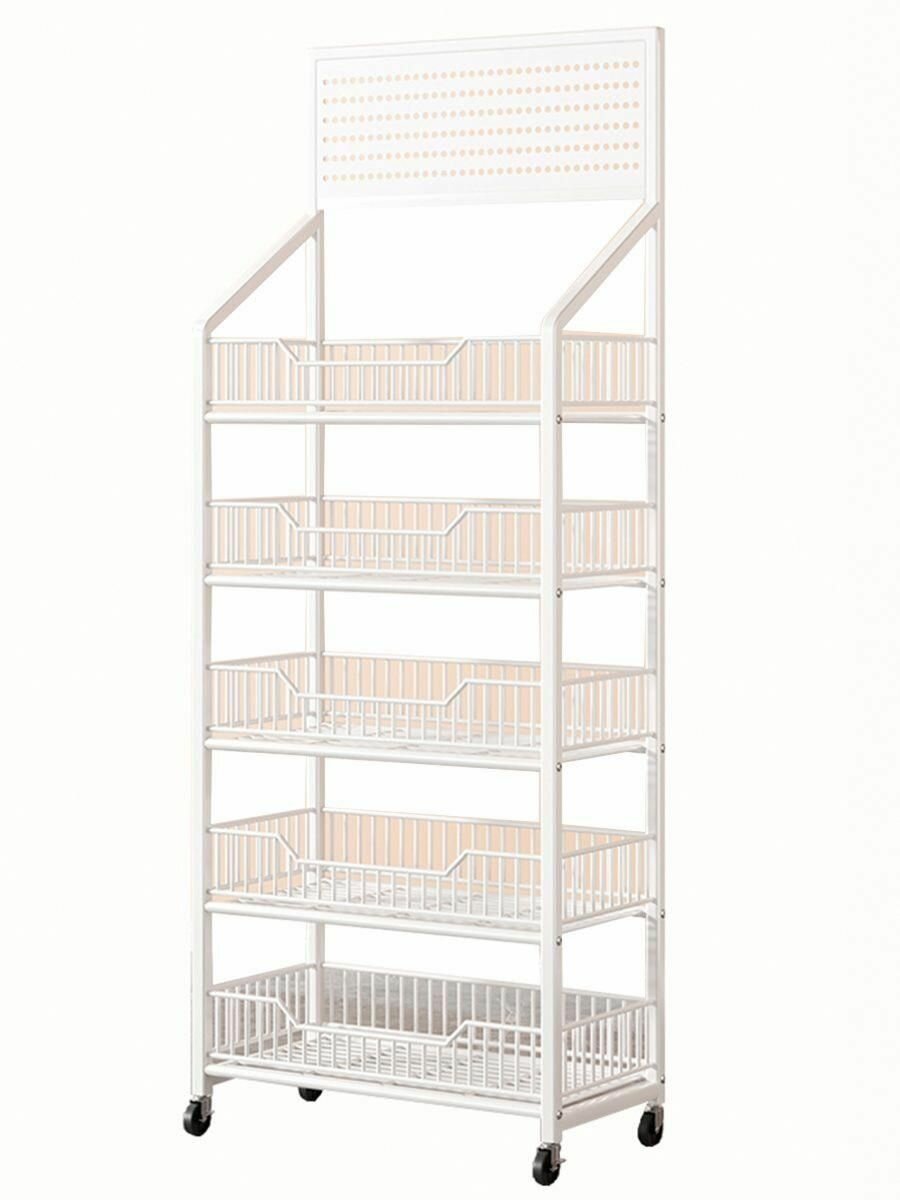 Стеллаж торговый с корзинами, Металлическая полка для магазина, 50x27x165см