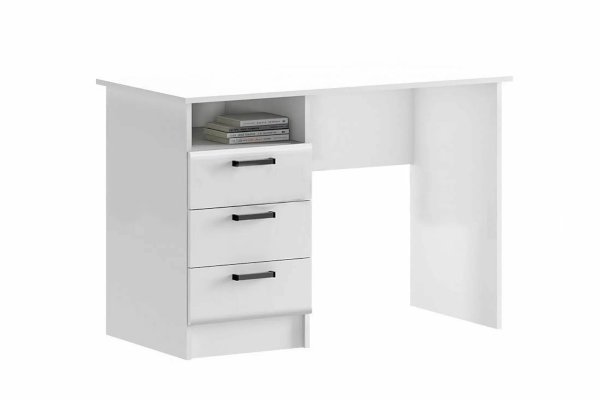 Вега NEW Стол письменный 110 см. Белый глянец холодный, белый