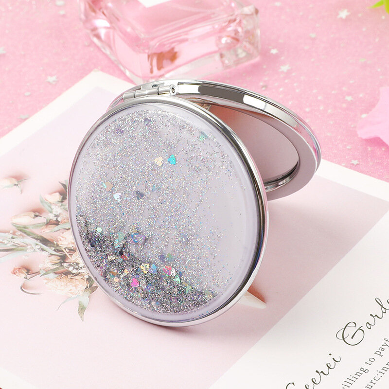 Зеркало Graceful "Зыбучие Пески", для макияжа, складное, двустороннее, серебристое