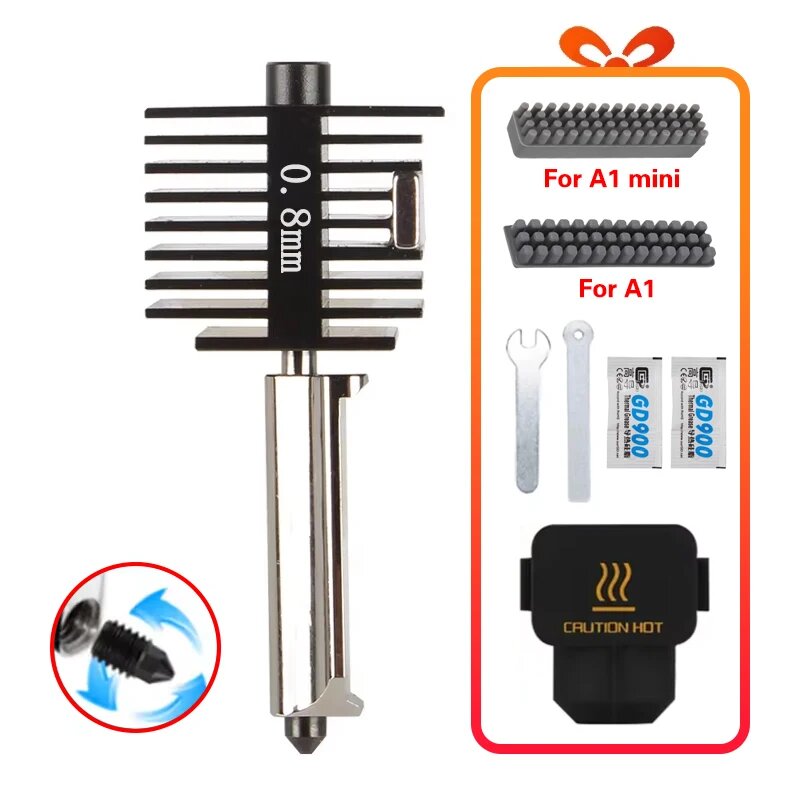 Hotend XCR3D для Bambu Lab A1/A1 mini 0.8