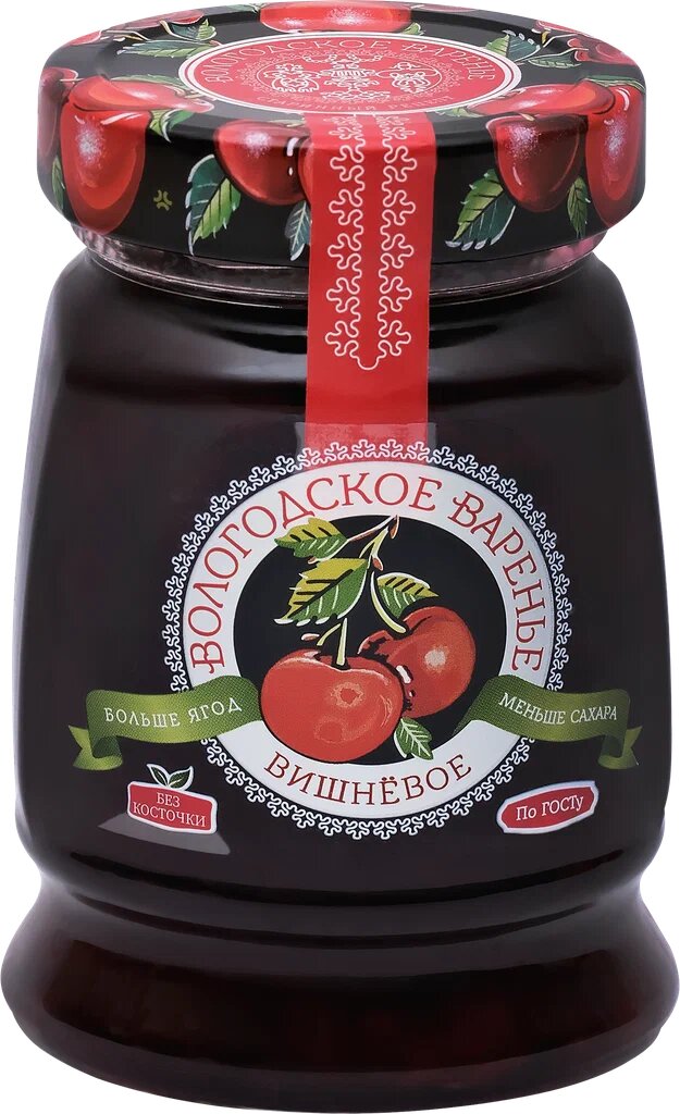 Варенье Экопродукт Вологодское, вишня, 370 г стеклянная банка