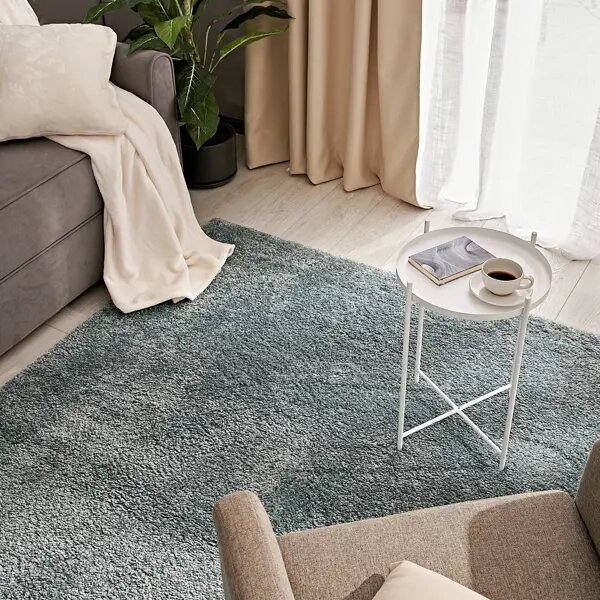 Ковер Kreaforta Shaggy Bosfor 100x200 см джут цвет голубой