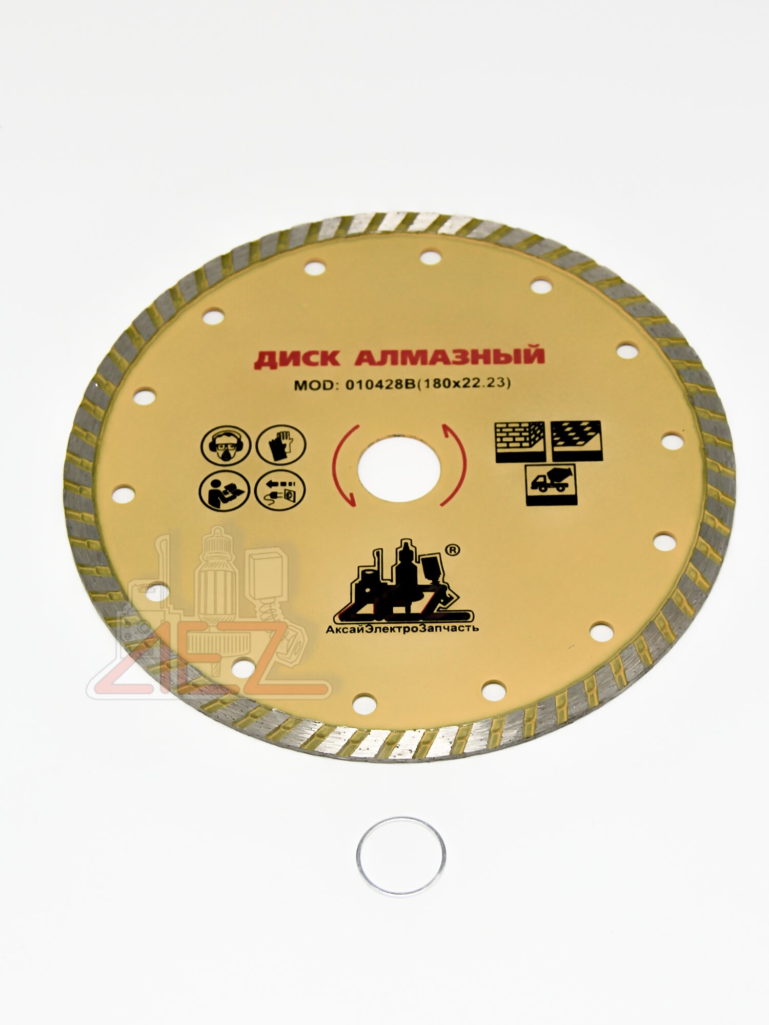 Диск алмазный для УШМ, тип B, D-180x22.23мм (турбо для бетона)