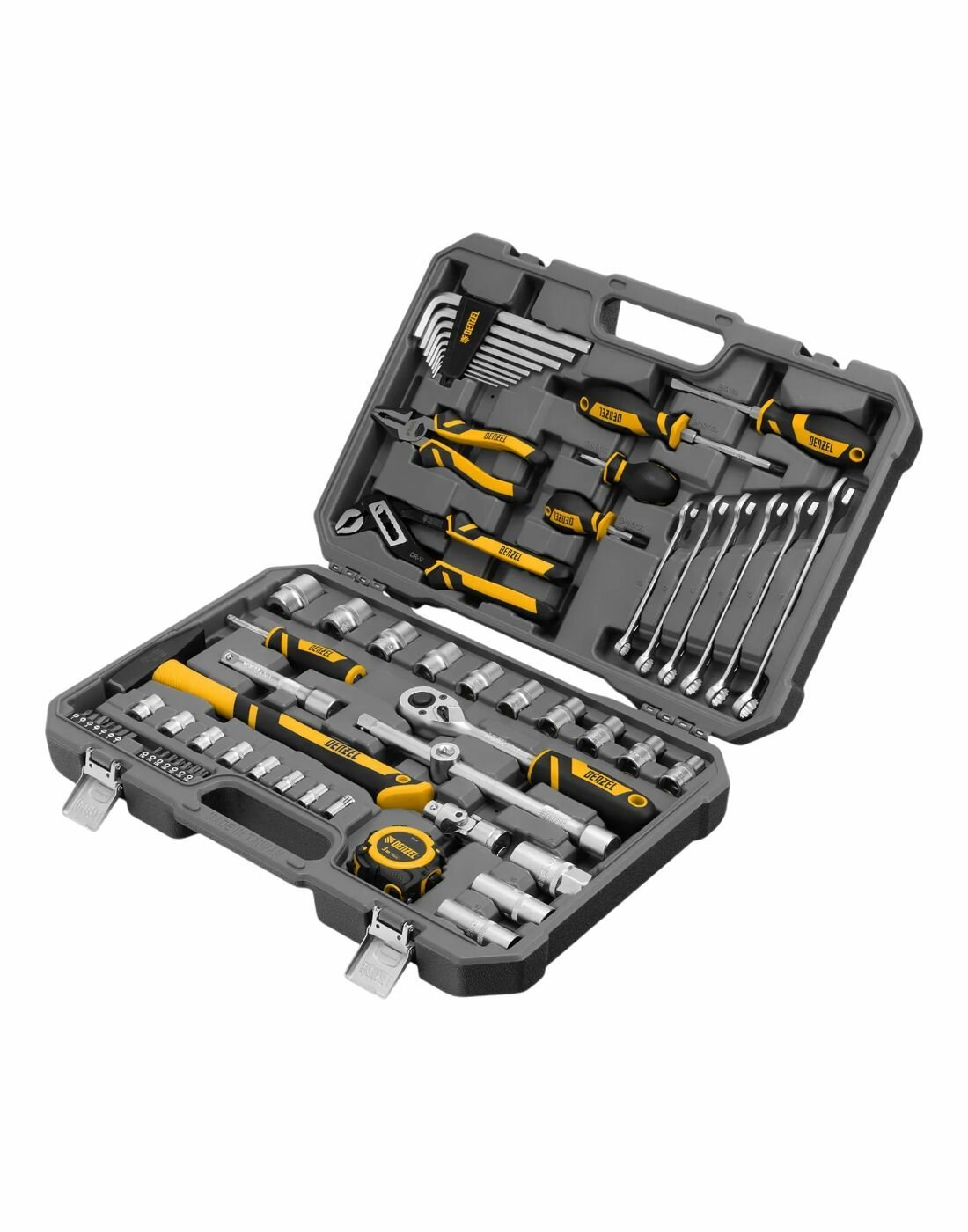 Набор инструментов в пластиковом кейсе 64 предмета Denzel (15801)