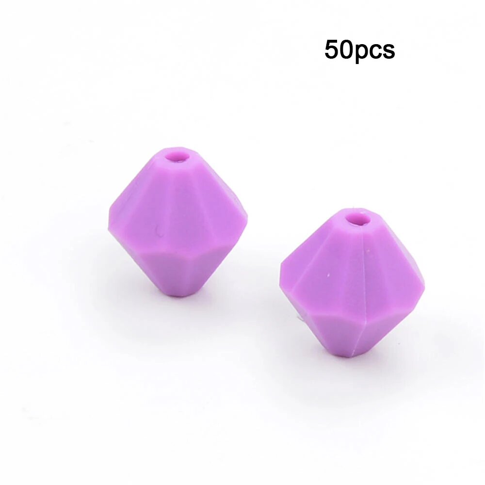 LOFCA Силиконовые бусины-грызунки для прорезывания зубов 50 шт Фиолетовый, Medium purple