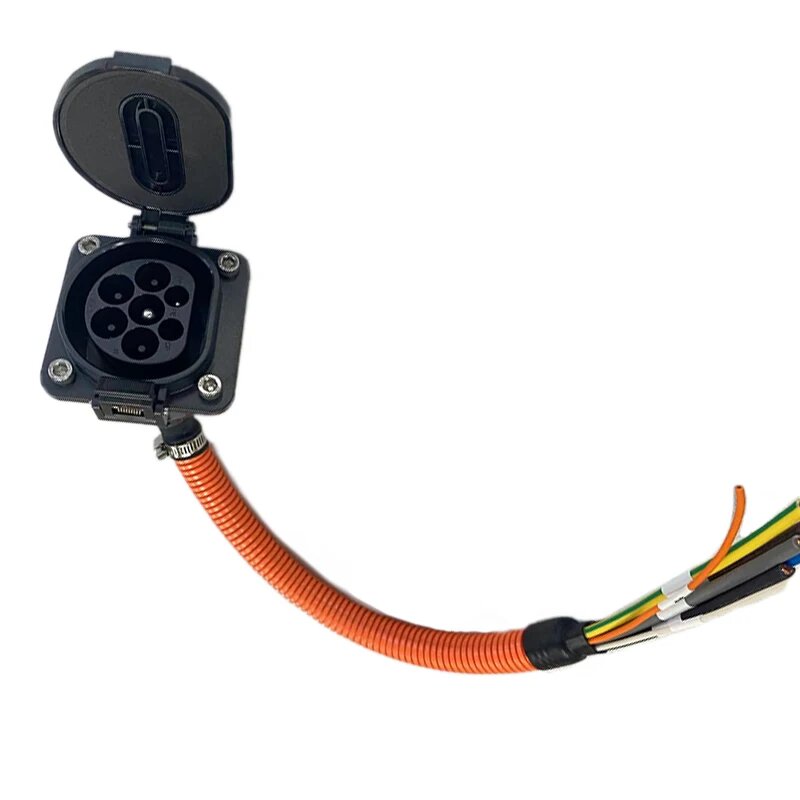 EV зарядный Тип 2 Штекерный разъем, разъем IEC 62196-2 32A, 3 фазы, 480 В, 22 кВт, 4-точечный фиксированный переменный ток для электромобиля T2 32A with 0.5m cable