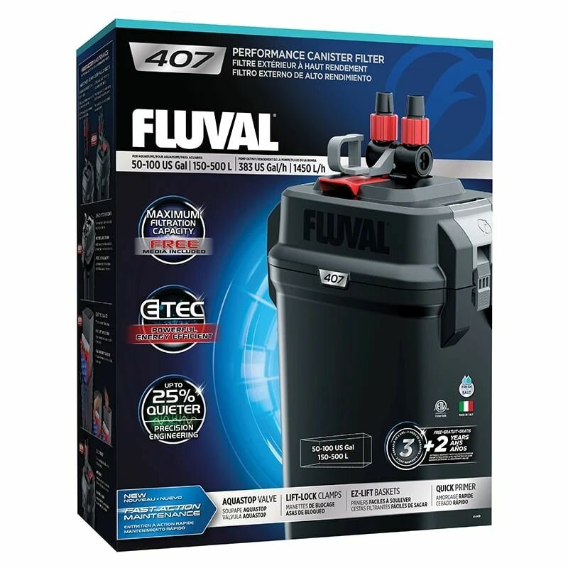 Внешний фильтр для аквариума Fluval 407, 150-500л, 1450л/ч