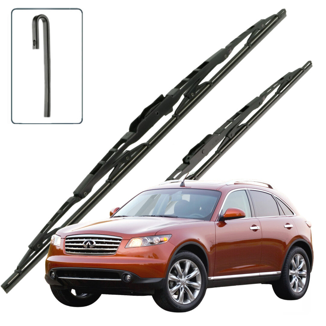 Дворники Infiniti FX35 (1) S50 / Инфинити ФХ35 5 дв. рест. 2006 / 2007 / 2008 Щетки стеклоочистителя каркасные для автомобиля 550мм-500мм к-т 2шт. Товар уцененный