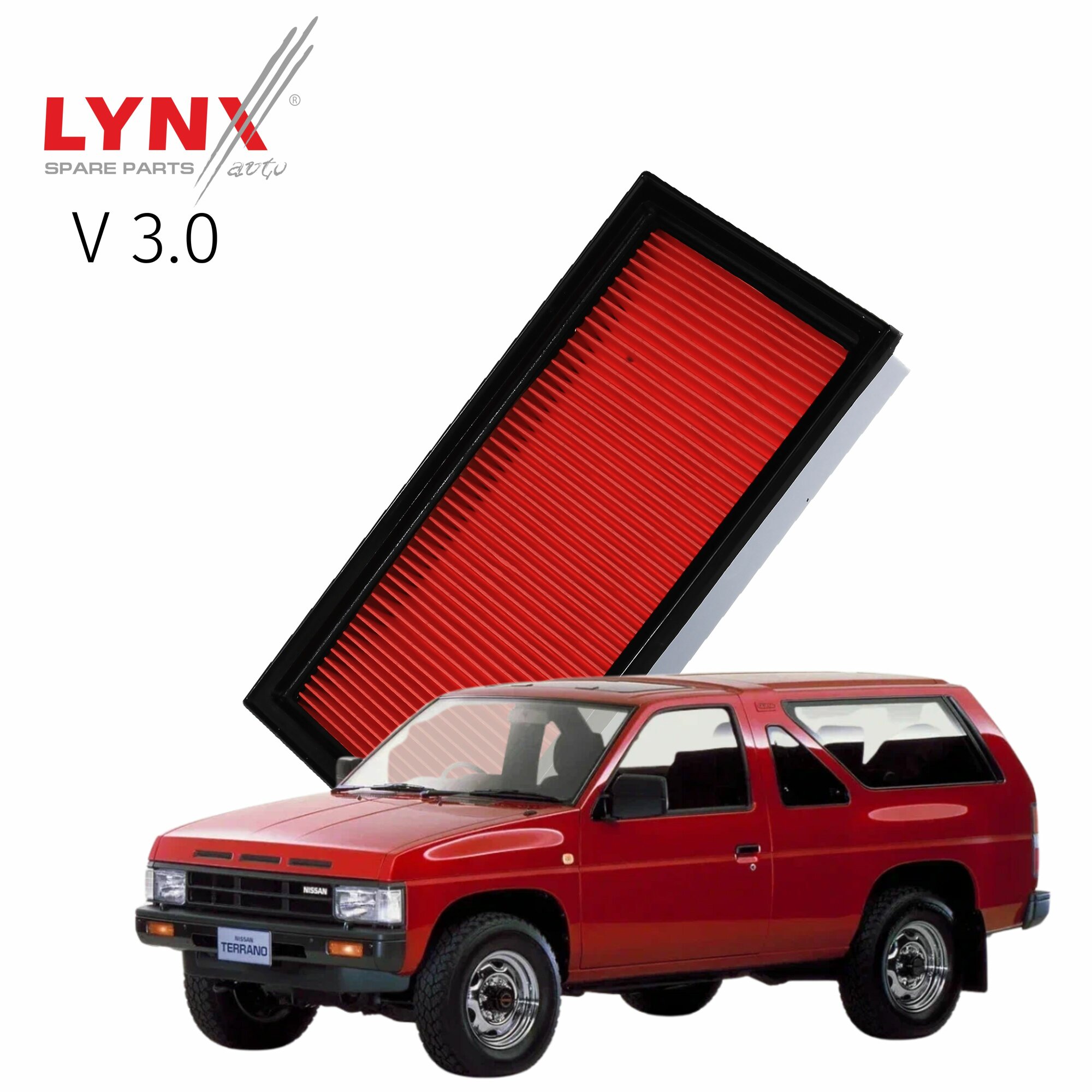 Фильтр воздушный Nissan Terrano (1) / Ниссан Террано 1986 1987 1988 1989 1990 1991 1992 1993 1994 1995 V3.0 VG30E / 1шт LYNXauto