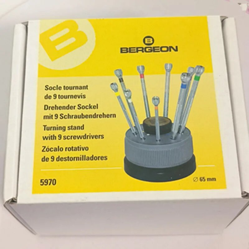 Отвертка BERGEON 5970, набор прямых отверток из 9 предметов, инструмент для ремонта часов
