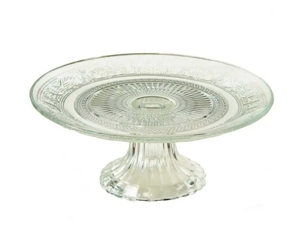 Подставка для торта амандин, стекло, прозрачная, 18 см, Boltze