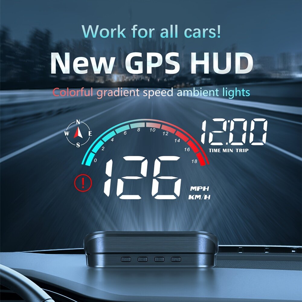 HD 3.7" проекционный дисплей для авто, GPS-спидометр, многофункциональный HUD с подсветкой, USB питание