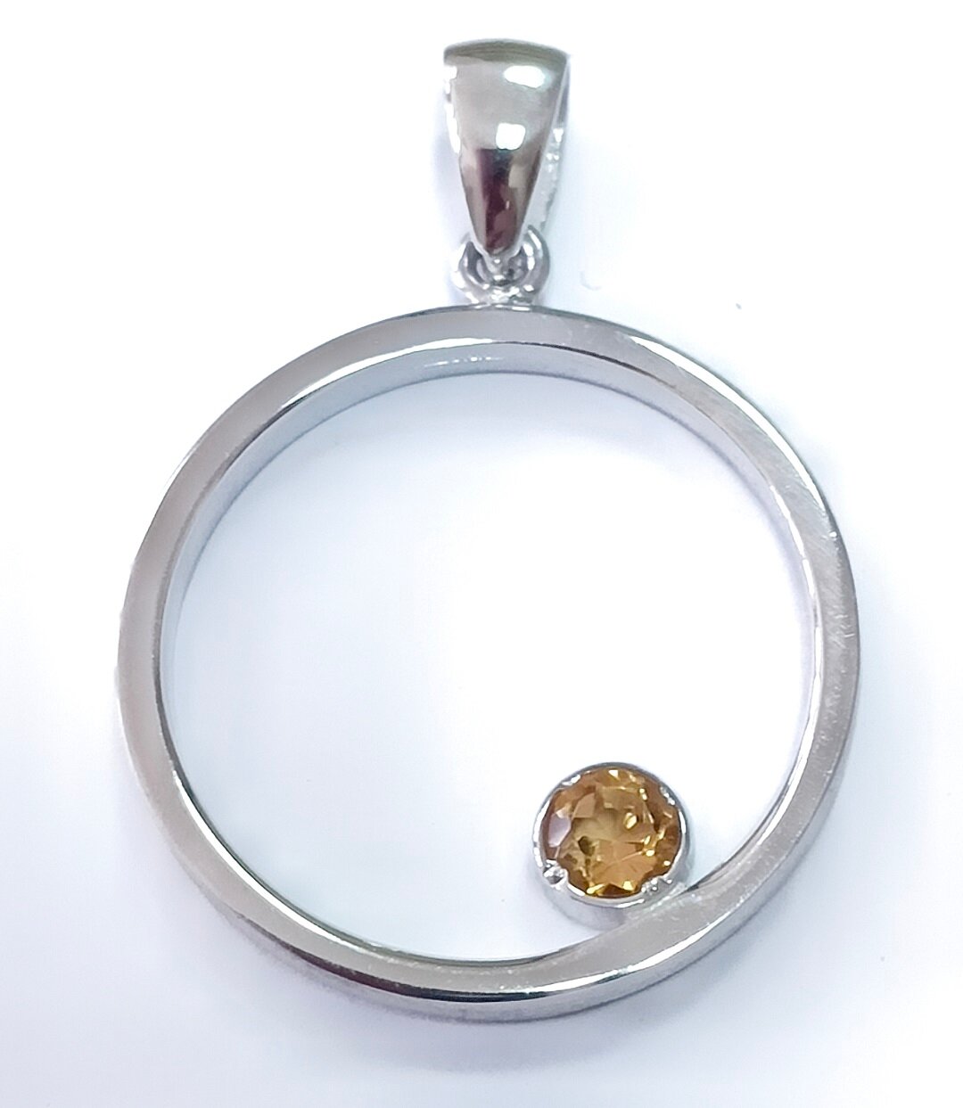 Подвеска, серебро, 925 проба, родирование, цитрин